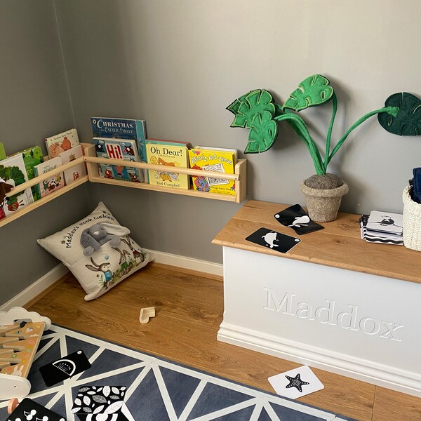 Personalised Wooden Toy Box Oak Top and Safety Stays - Etsy UK