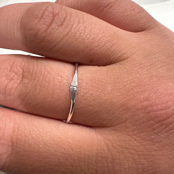 Tiny Initial Ring, Gold Fill or Sterling Silver, Personalizable Letter Ring by Lumin Jewelry ...