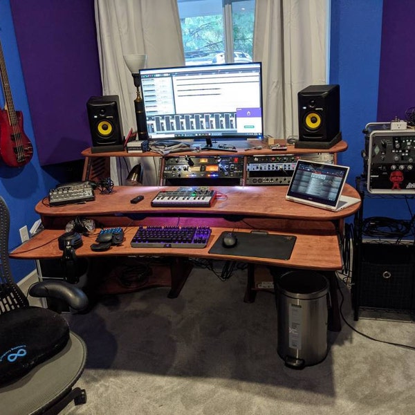 Recording Studio Desk 12RU Workstation Cabinet Grade Birch Plywood With ...