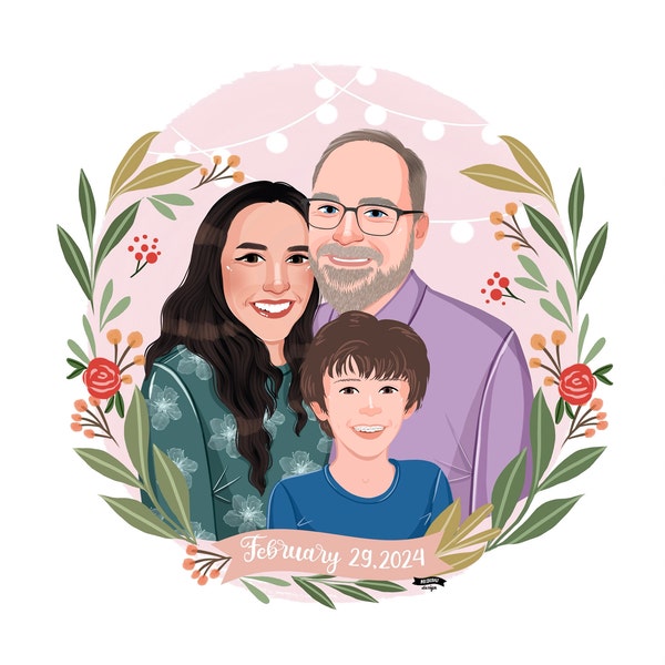 Personalized Portrait With Custom Background - Custom Illustration for ...