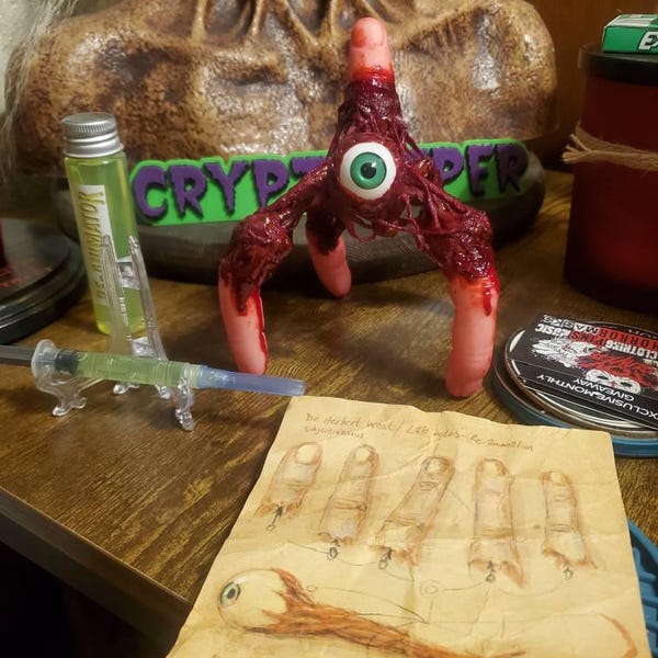Reanimator Fingerling Eye Figure Sculpture Replica With Syringe - Etsy