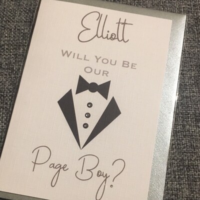 Will You Be My Page Boy Card, Page Boy Card, Card for Page Boy, Be My ...