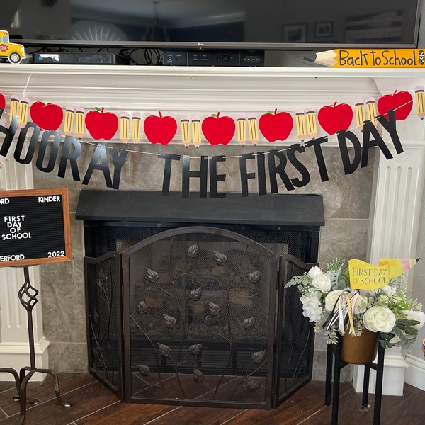 First Day of School Pennant Flag | Back to School Pennant | Back to ...