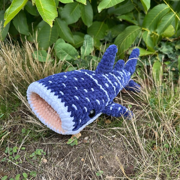 PATTERN: Plush Winslow the Whale Shark With Mouth Pocket and Mini Fish and Shrimp - Crochet ...