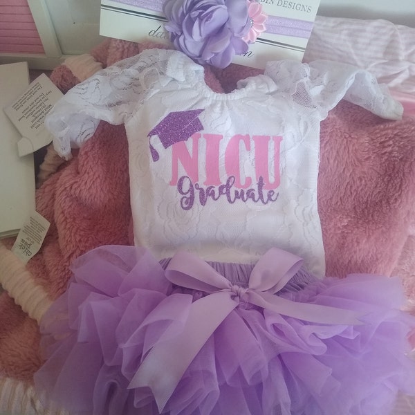 Baby Girl NICU Graduate Outfit - NICU Outfit in Lavender and Pink ...
