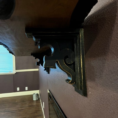 Chunky Distressed Set of Corbels...black Corbels - Etsy