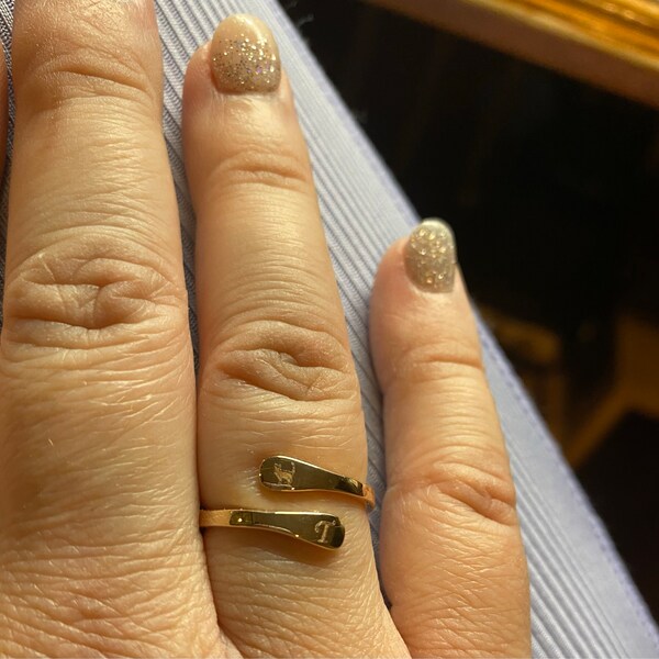 Dog Cat Paw Print Wrap Ring 14K 18K Solid Gold, Pet Personalized by ...