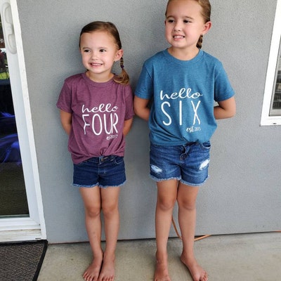 Hello Four Shirt, 4th Birthday Shirt, Fourth Birthday Shirt, Est 2019 ...