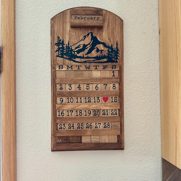 Wooden Calendar, Wooden Perpetual Calendar, Farm Calendar, Wedding Gift ...
