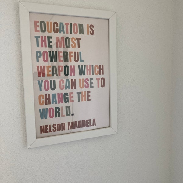 Nelson Mandela Inspirational Education Quote Digital Download ...