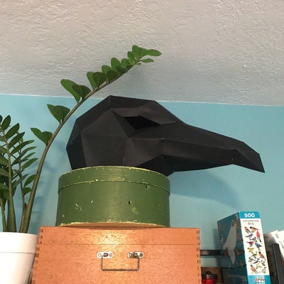 Crow Mask Template Paper Mask, Papercraft Mask, Masks, 3d Mask, Low ...