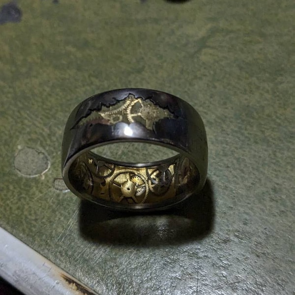 Cracked 3D Printed Titanium Gold Inlay Ring With (half Crack) - Etsy