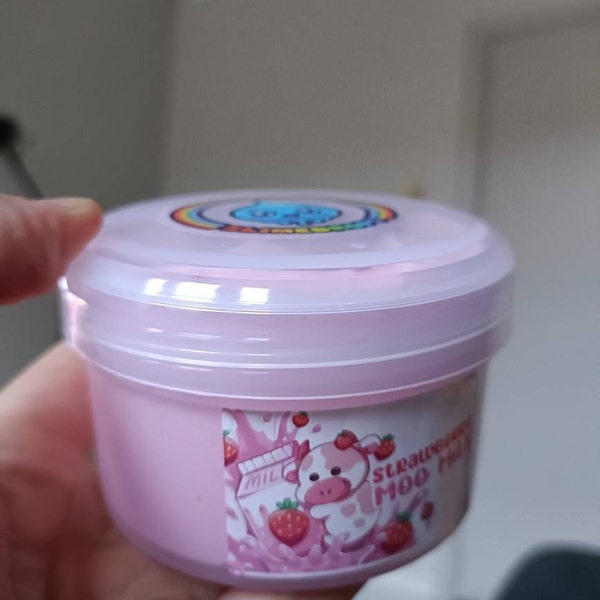 Strawberry Moo Milk Pink Thick and Glossy Cow Slime, Gift for Her Him ...