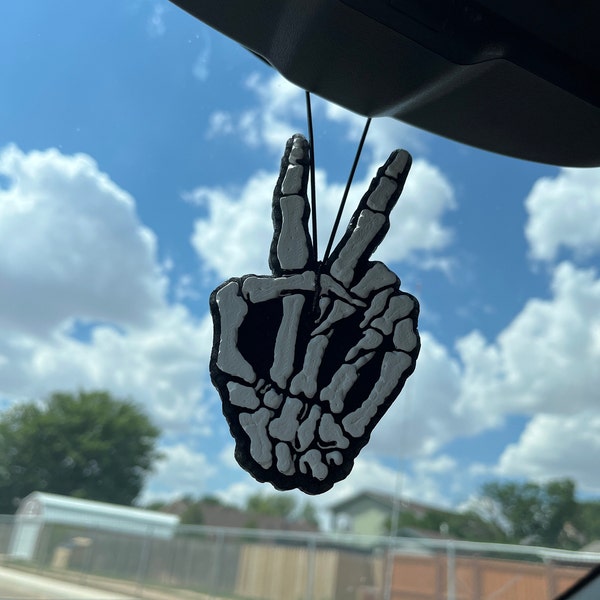 Skeleton Hand Peace Sign Car Freshie, Car Scent, Air Freshener - Etsy