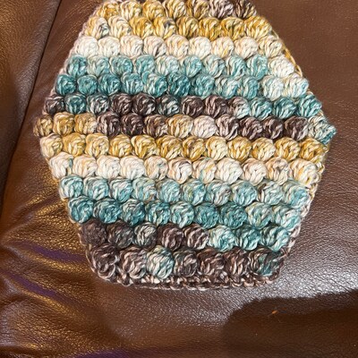 CROCHET PATTERN // Bobble Hexagon Trivet // Modern Trivet Pattern ...