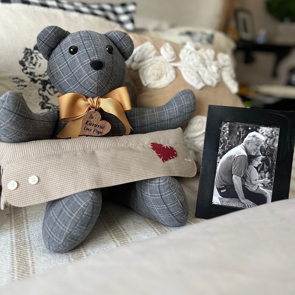 Memory BEAR - Handmade Keepsake Animal - Made From Love One's Clothing ...