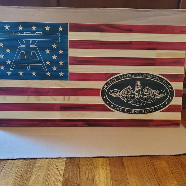 US Navy Submariner American Rustic Flag - Etsy