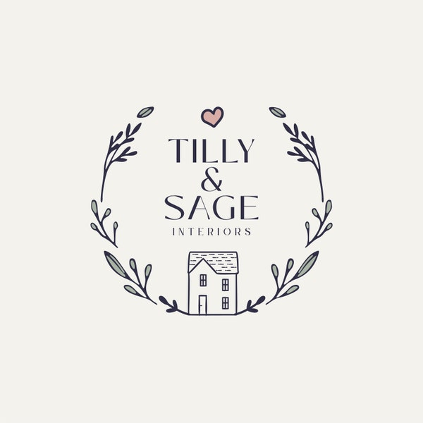 Custom Hand Drawn House Logo |custom Logo Design | Cottage Logo | Farm ...