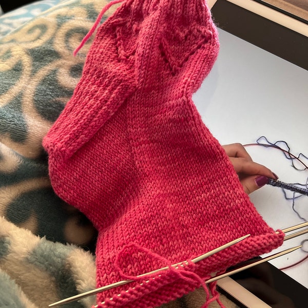 SWEET CAROLINE Sock Pattern Knitting DK Cuff Down - Etsy