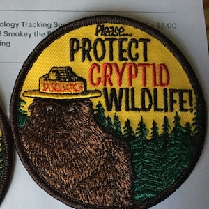 Cryptid PSA Patch Cryptozoology Tracking Society Bigfoot Sasquatch ...