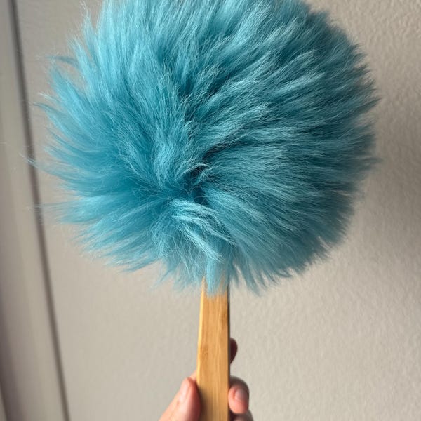 Body Powder Puffdusting Powder Puff Handcraftedvintage Stylelong Wood ...