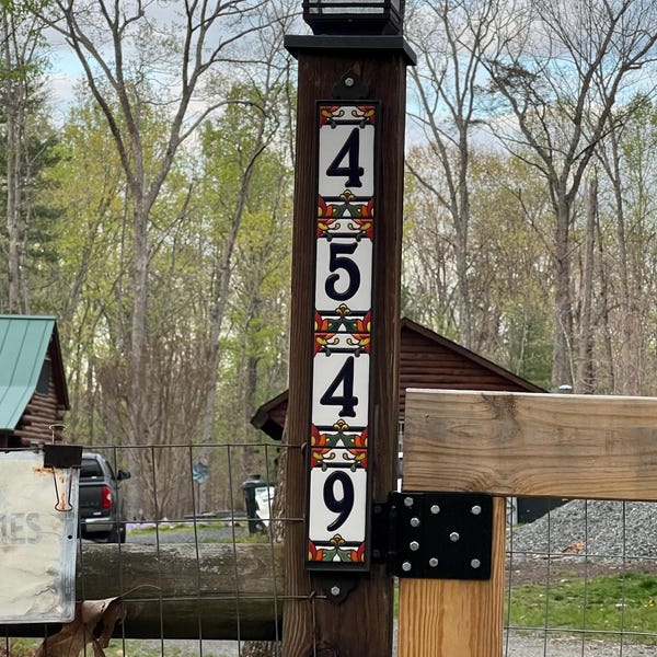 Vertical Tile House Numbers Address Set- Framed & Ready to Hang - Etsy