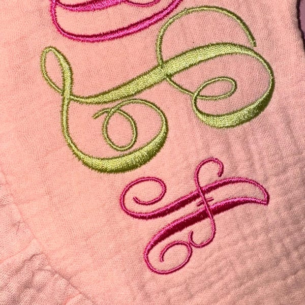 Royal Cursive Script Fancy Three Letter Monogram Font Machine ...