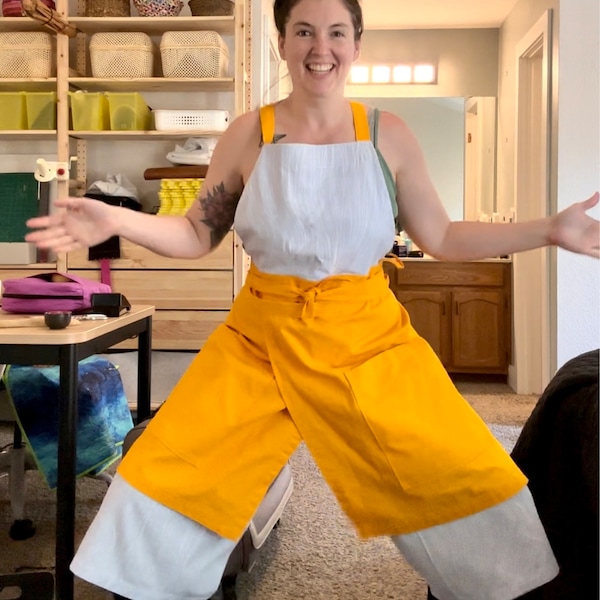Pottery Apron With Pants/sewing Pattern/ Potter's Split Leg /cross Back ...