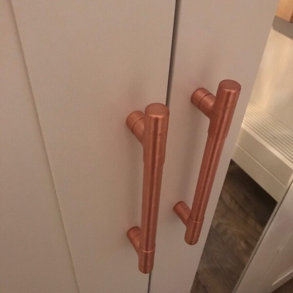 Copper Handles T Pull. Copper Drawer Pull. Cabinet Hardware. Copper Kitchen Cupboard. Pulls ...
