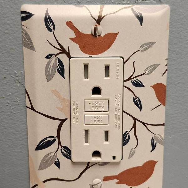 Cute Wildlife Switch Cover and Outlet Covers- Bird Branch 1 Print ...