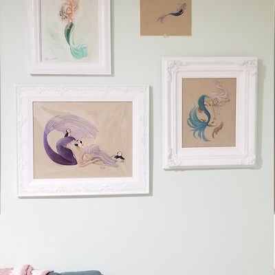 Galaxy Mermaid Print, Little Mermaid Art Wall Decor 5x7, Star Mermaid ...