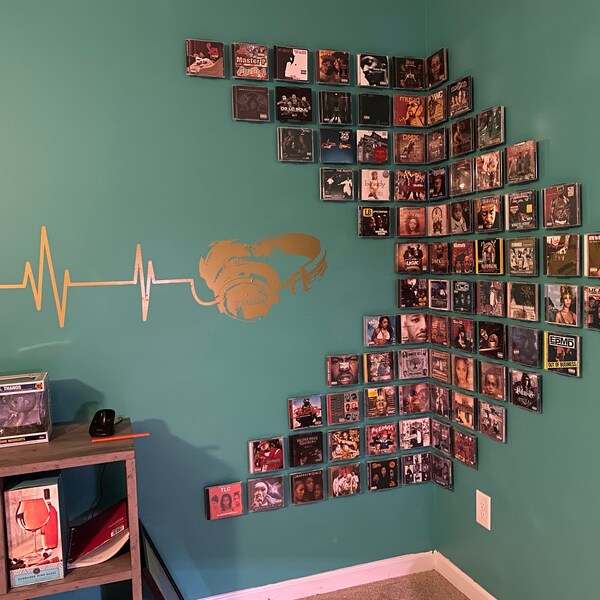 Headphone Vinyl Wall Sticker - Music Art Dj Diecut Weatherproof Decal ...