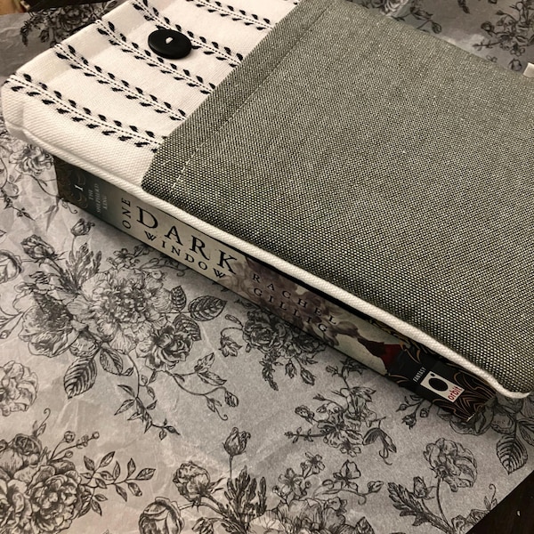 Simplistic Steel Blue Floral Book Sleeve With Pocket - Book Protector ...