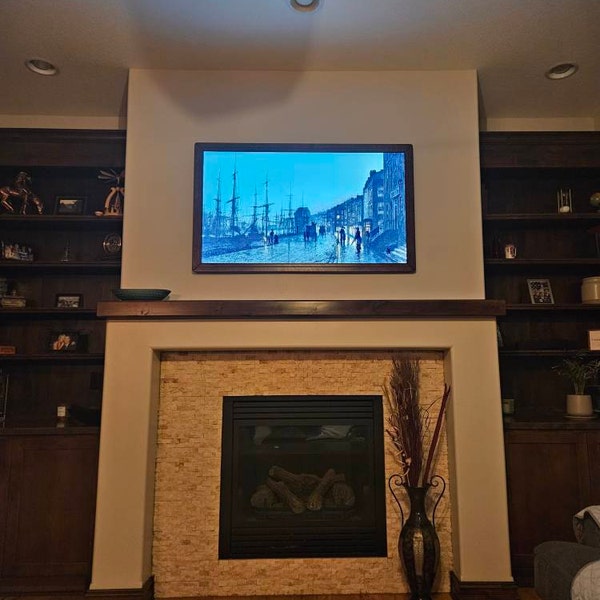 Wooden TV Frame Handcrafted for Samsung the Frame, Handmade TV Bezel ...