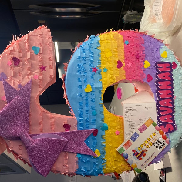 Sale! Custom Made Handmade Number Six Pinata Sixth Birthday Girls Block ...