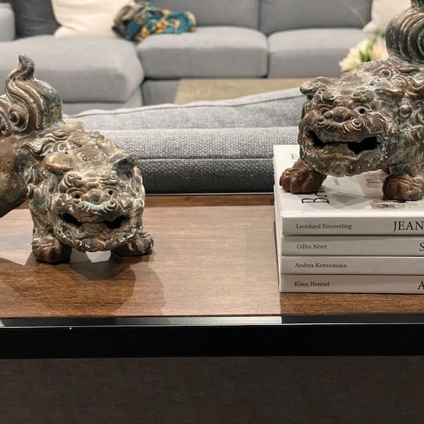 Foo Dogs - Small Red Foo Dogs! Ravishing Red and Gold Shishi Lions! - Etsy