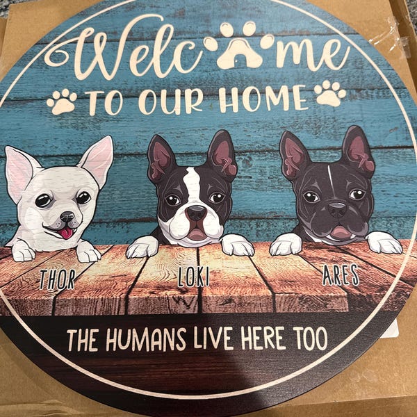 Personalized Dog Door Sign, Custom Dog Door Hanger, Dog Lover Gifts ...