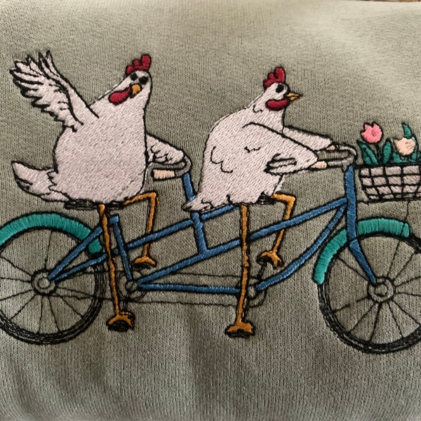 Beach Chicken seagull Embroidered Sweatshirt - Etsy