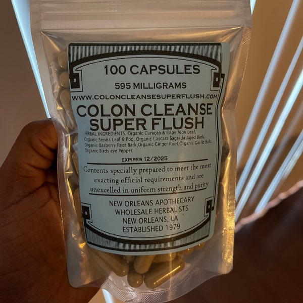 100-colon Cleanse Super Flush Capsules All Organic Zero Fillers or ...