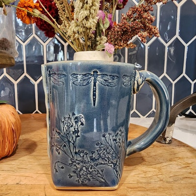 Wedding White Lace Mug, Colleen Deiss Designs, Ceramic Coffee Cup, Slab ...