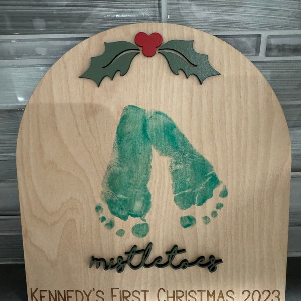 Mistletoes Baby Footprint Mistletoe Craft Baby's First Christmas Craft ...
