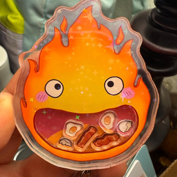 Fire Spirit Shaker Keychain | Castle Demon Acrylic Charm | Anime Kawaii ...