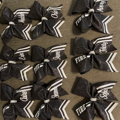 Raiders Black and Silver Glitter Cheer Bow - Etsy