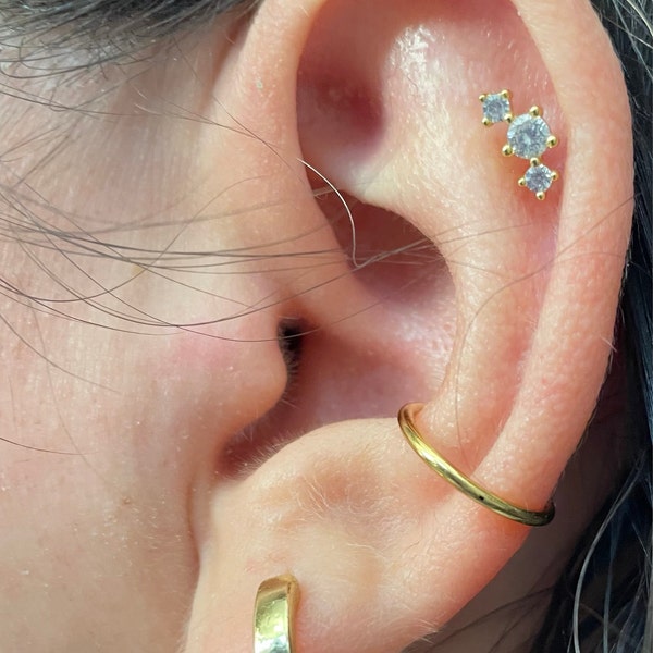 16g/18g/20g Cartilage Hoop Earring, 5-12mm Surgical Steel Plain Hoop ...