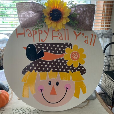 Happy FALL Y'all Scarecrow SVG DXF, Fall Scarecrow Thanksgiving Svg ...