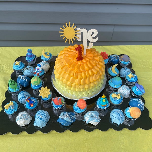 One Cake Topper, Sun Cake Topper, First Trip Around the Sun Birthday ...