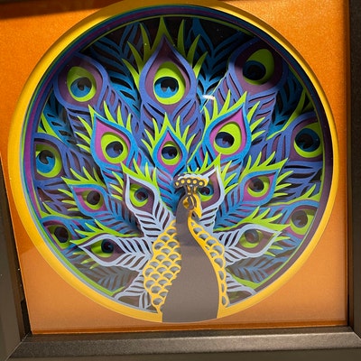 3D PEACOCK SVG PEACOCK Shadow Box for Cricut for Silhouette - Etsy