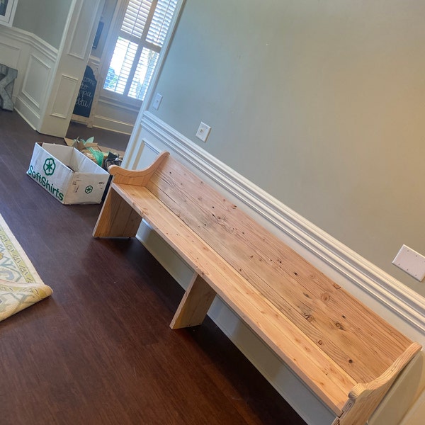 Low Back Modern Boho Wood Bench - Etsy