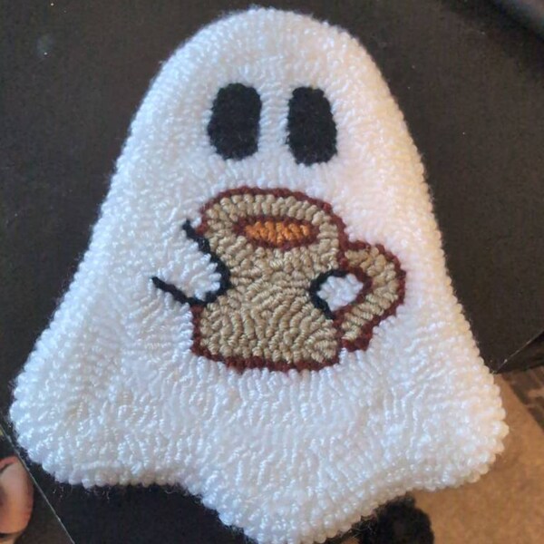 Perfect Halloween Gift, Creepy Decor, Halloween Coaster, Punch Needle ...