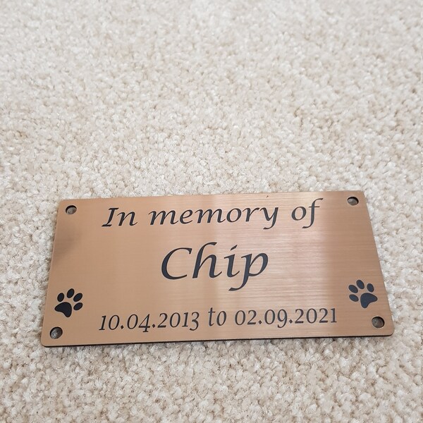 Memorial Name Plate Brass Colour Coffin Urn Name Plate Memorial Funeral ...